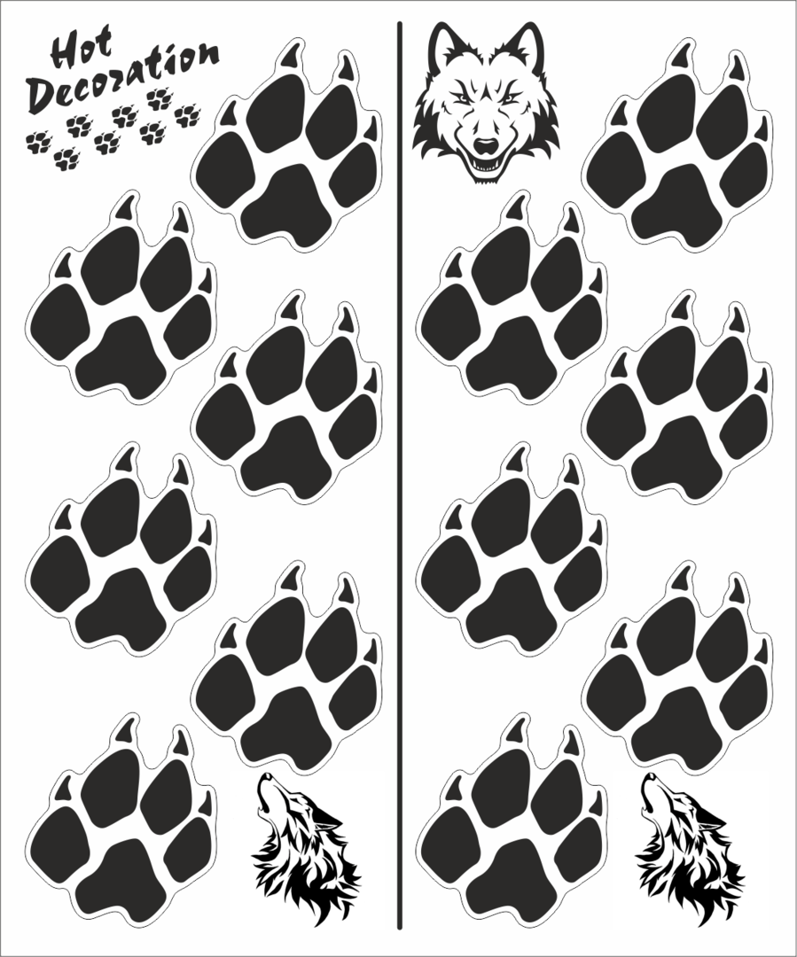 QUATTROERRE NÁLEPKA STOPY VLKA ČIERNE | Eshopstyx